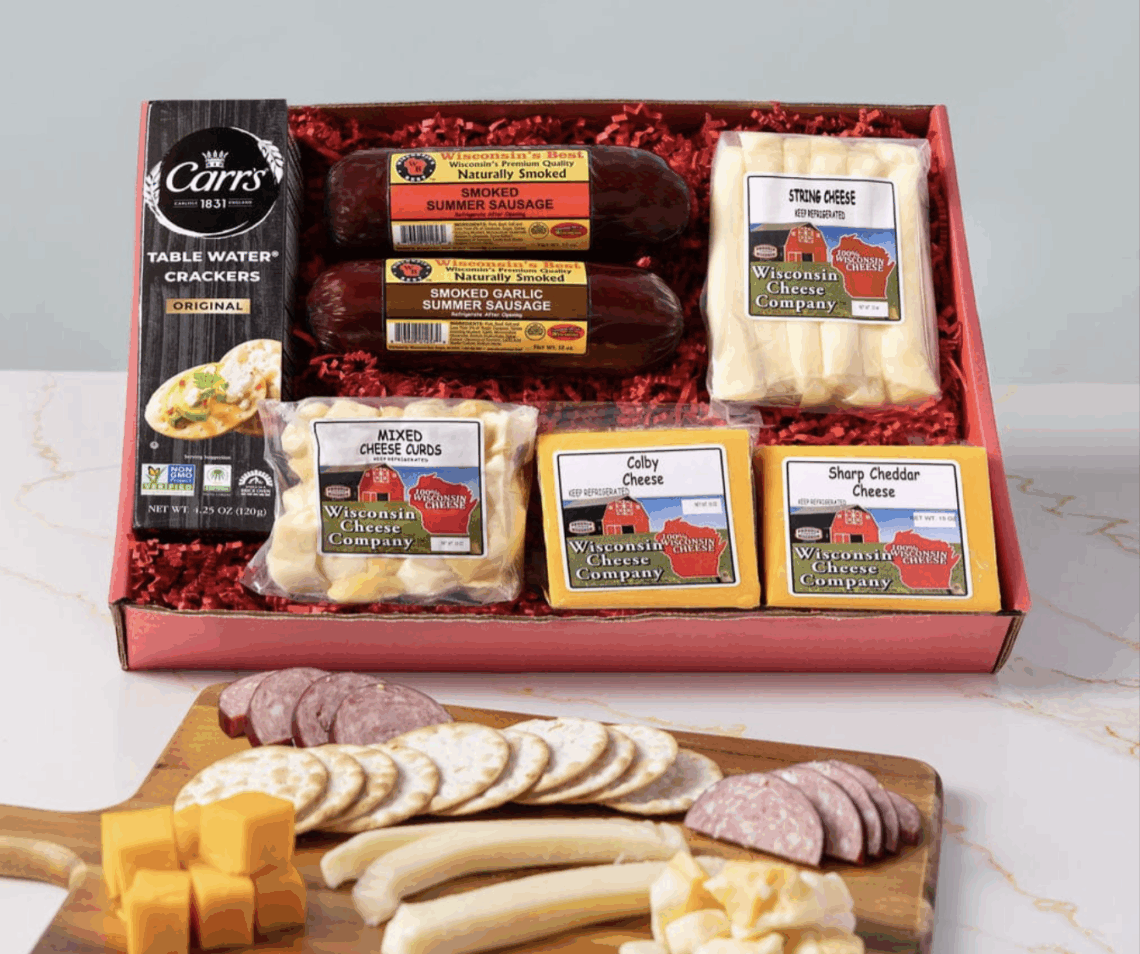 Elite Wisconsin Cheese, Sausage & Curd Gift Box - Wisconsin Cheese Company